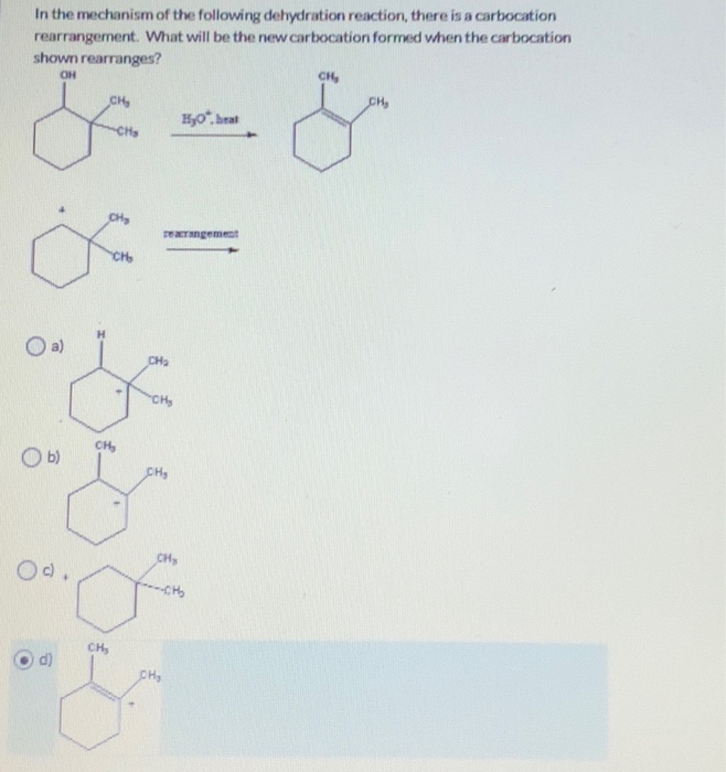 Solved In the mechanism of the following dehydration | Chegg.com