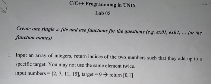 Solved Cc Programming In Unix Lab 05 Create One Singlec 7214