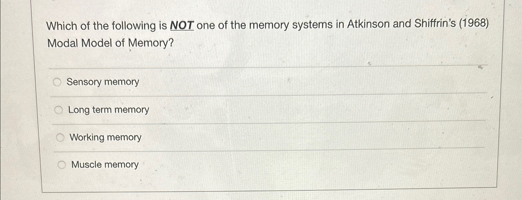 Solved Which of the following is NOT one of the memory | Chegg.com