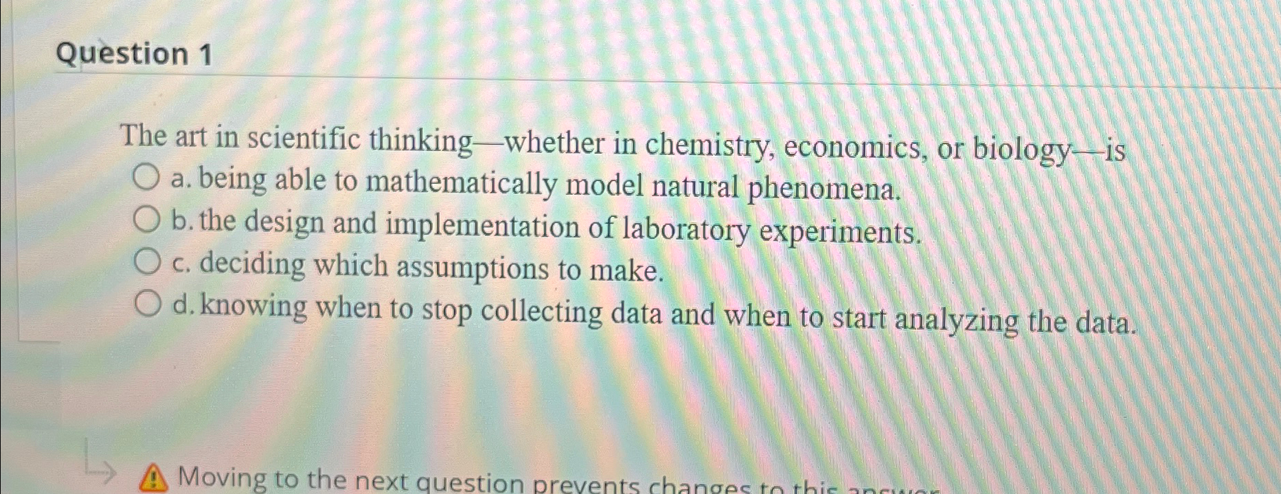 Solved cQuestion 1The art in scientific thinking - ﻿whether | Chegg.com