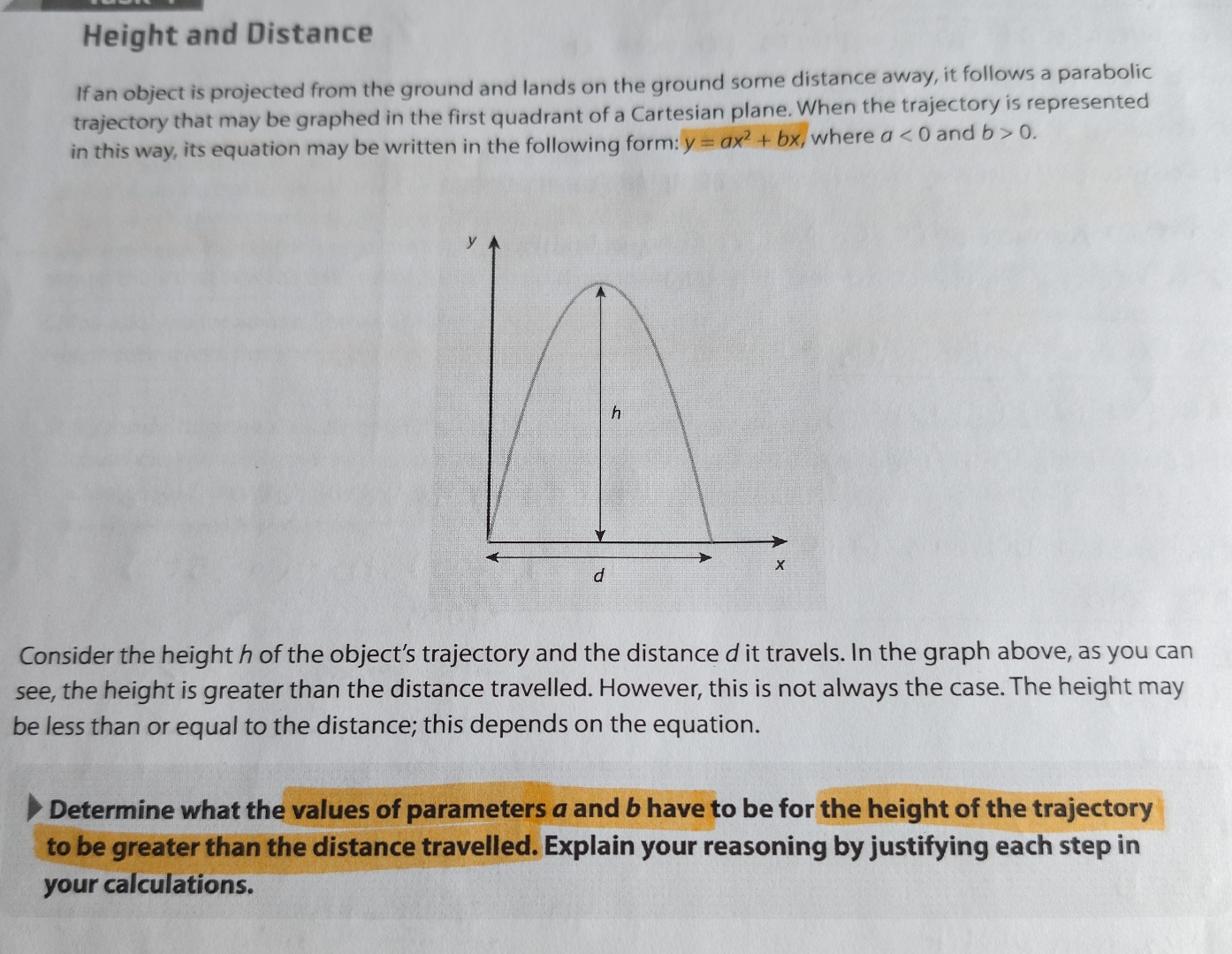 Solved Height and DistanceIf an object is projected from the | Chegg.com