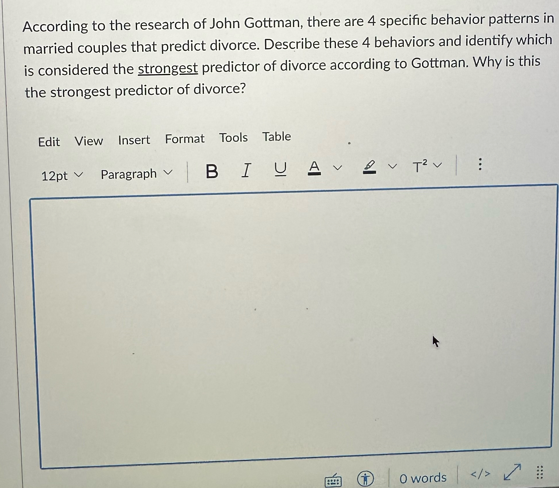 Solved According to the research of John Gottman, there are | Chegg.com