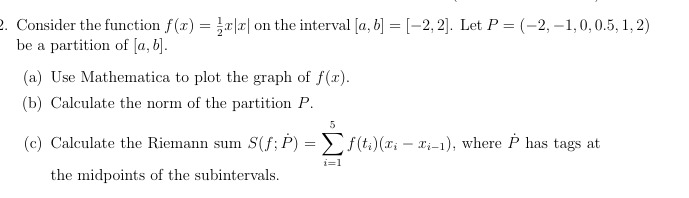 Solved Consider the function f(x)=12x|x| ﻿on the interval | Chegg.com