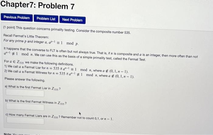 Solved Chapter7 Problem 7 Previous Problem Problem List 4396