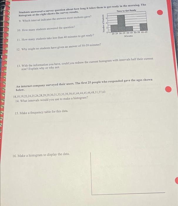 Solved Practice: Dot Plot and Histogram Name Period Date The | Chegg.com