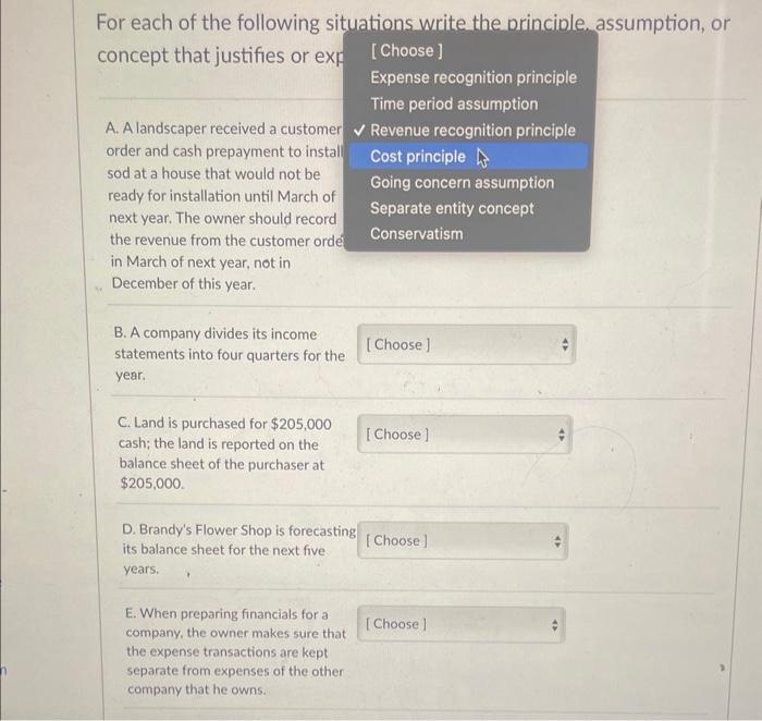Solved For each of the following situations write the | Chegg.com