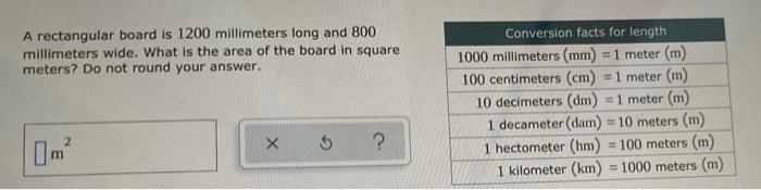 Solved A rectangular board is 1200 millimeters long and 800 | Chegg.com