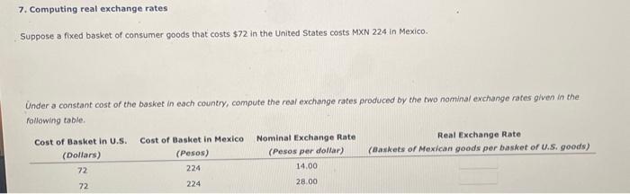 Solved 7. Computing real exchange rates Suppose a fixed | Chegg.com