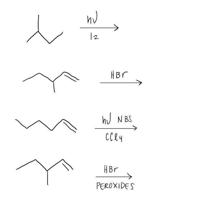 Solved nu 12 HBr hu NBS CCl4 HBr PEROXIDES | Chegg.com