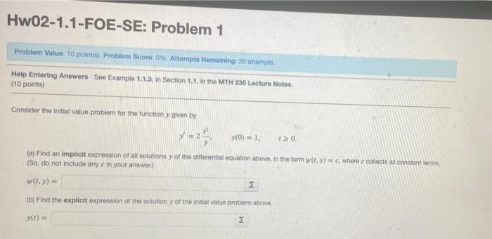 Solved Hw02-1.1-FOE-SE: Problem 1 Problem Value: 10 points). | Chegg.com