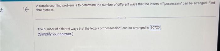 Solved A classic counting problem is to determine the number | Chegg.com