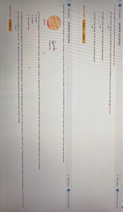 Solved 3. My Notes 10 points SerPSE10 13.6.OP.022. A 1032 kg | Chegg.com Solved 3. My Notes 10 points SerPSE10 13.6.OP.022. A 1032 kg | Chegg.com