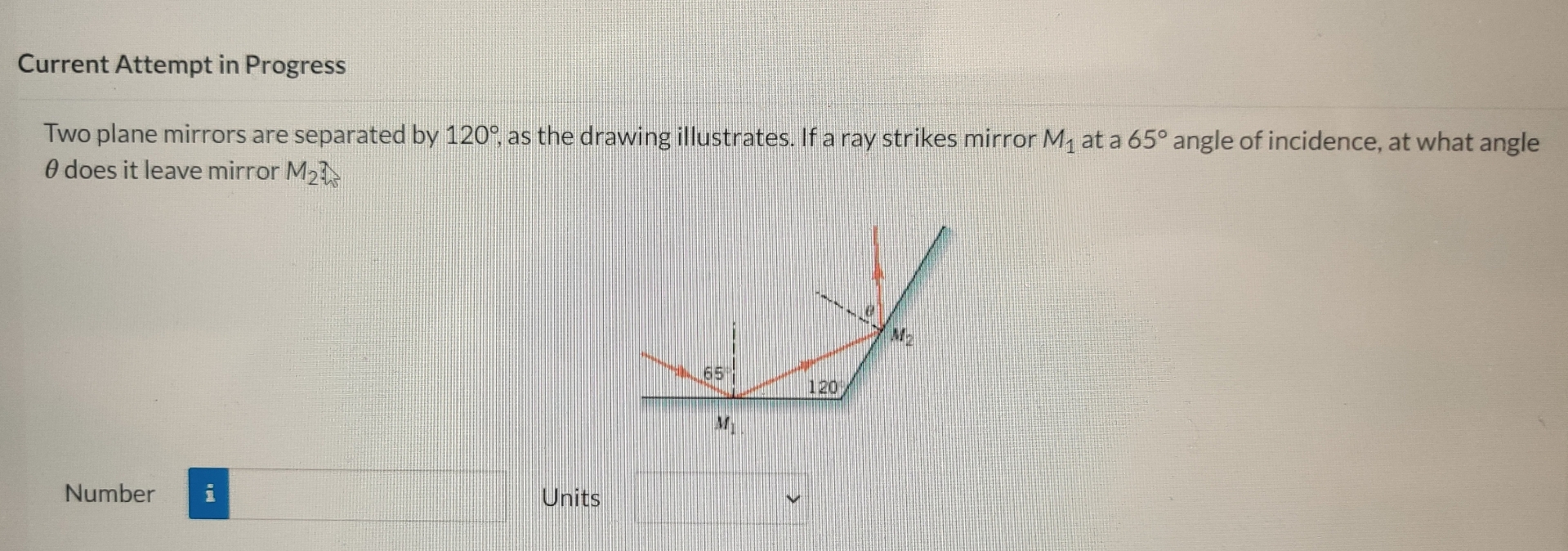 Solved Current Attempt in ProgressTwo plane mirrors are | Chegg.com