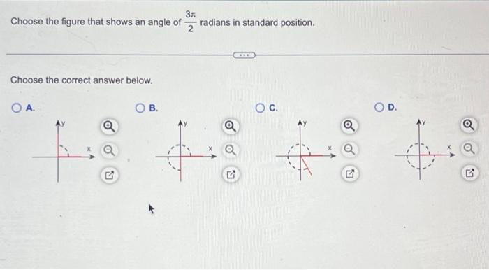Solved Choose the figure that shows an angle of 23π radians | Chegg.com