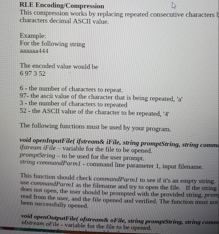 Solved w RLE Encoding/Compression This compression works by | Chegg.com