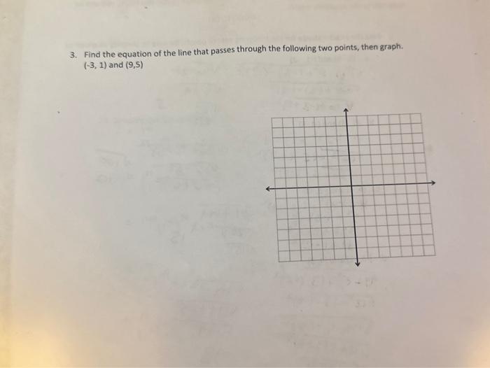 Solved 3. Find the equation of the line that passes through | Chegg.com