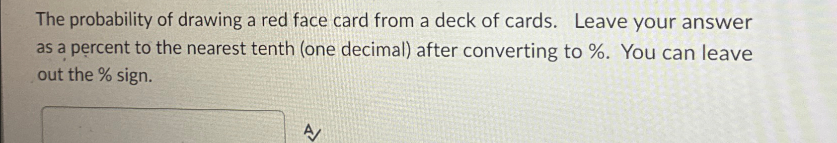 Solved The probability of drawing a red face card from a | Chegg.com