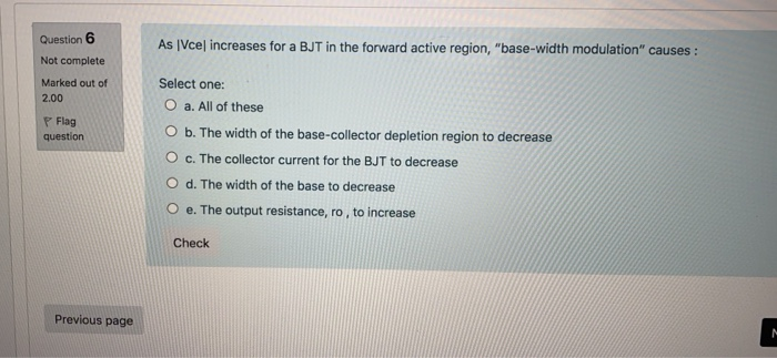Solved Question 6 As IVcel increases for a BJT in the | Chegg.com