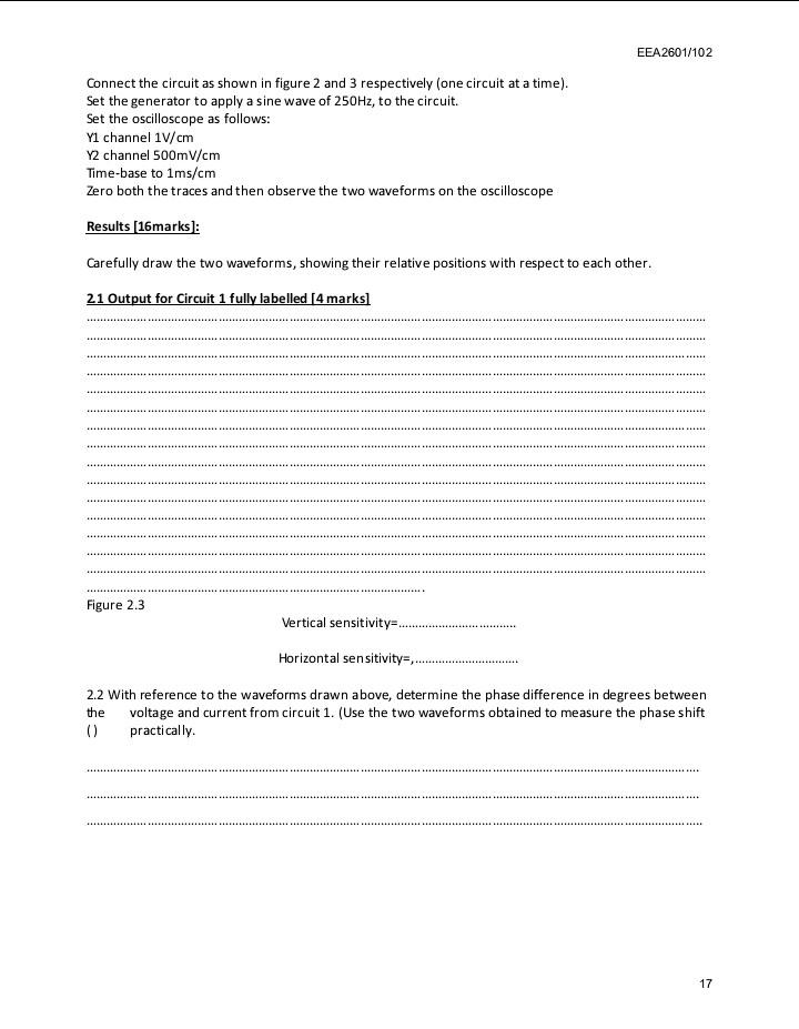 Solved EEA2601/102 Experiment 02 Objective: To investigate | Chegg.com