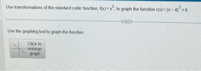 Solved Use transformations of the standard cubic function, | Chegg.com