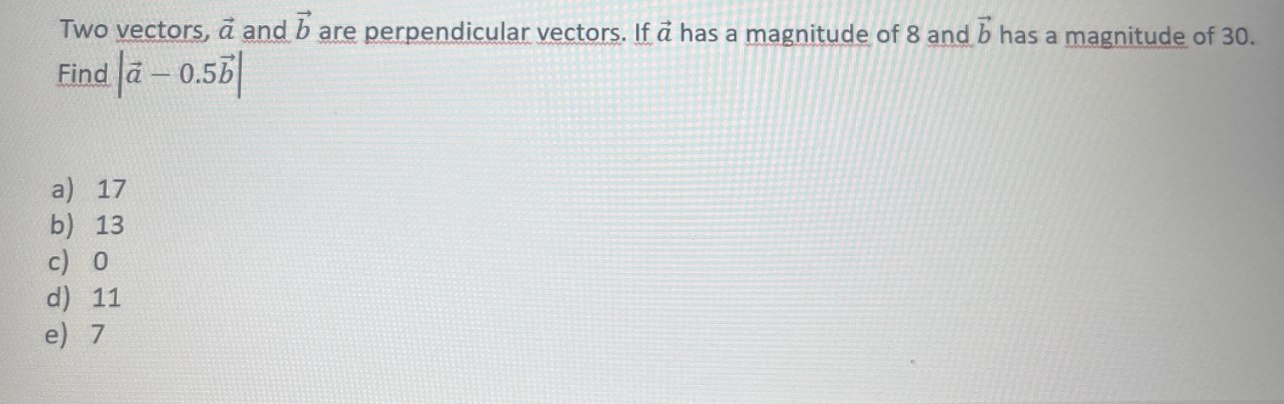 Solved Two vectors, vec(a) ﻿and vec(b) ﻿are perpendicular | Chegg.com