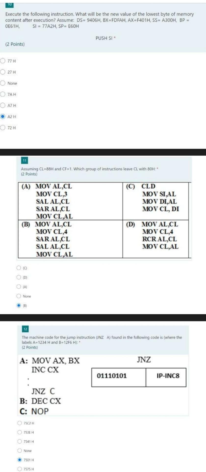 Solved Execute the following instruction. What will be the | Chegg.com