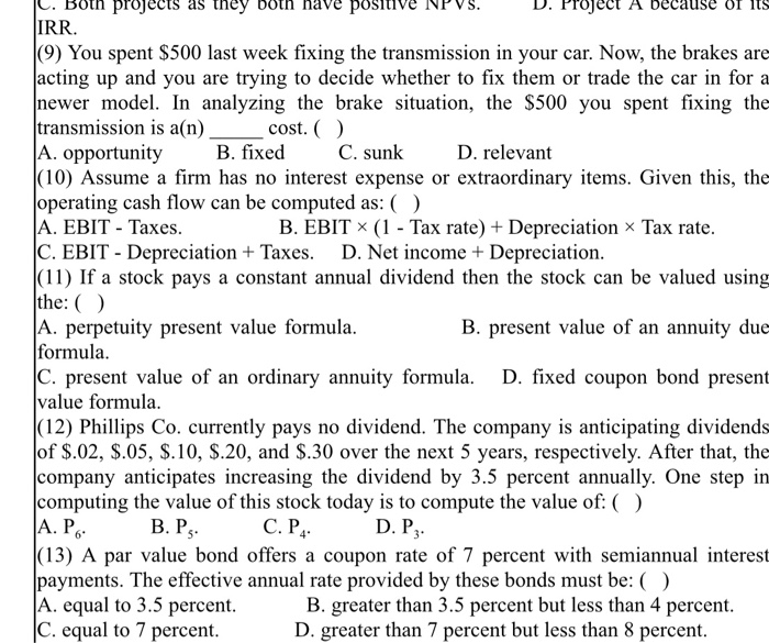 Solved 2. Multiple Choice (20 points) (1) Which one of these | Chegg.com