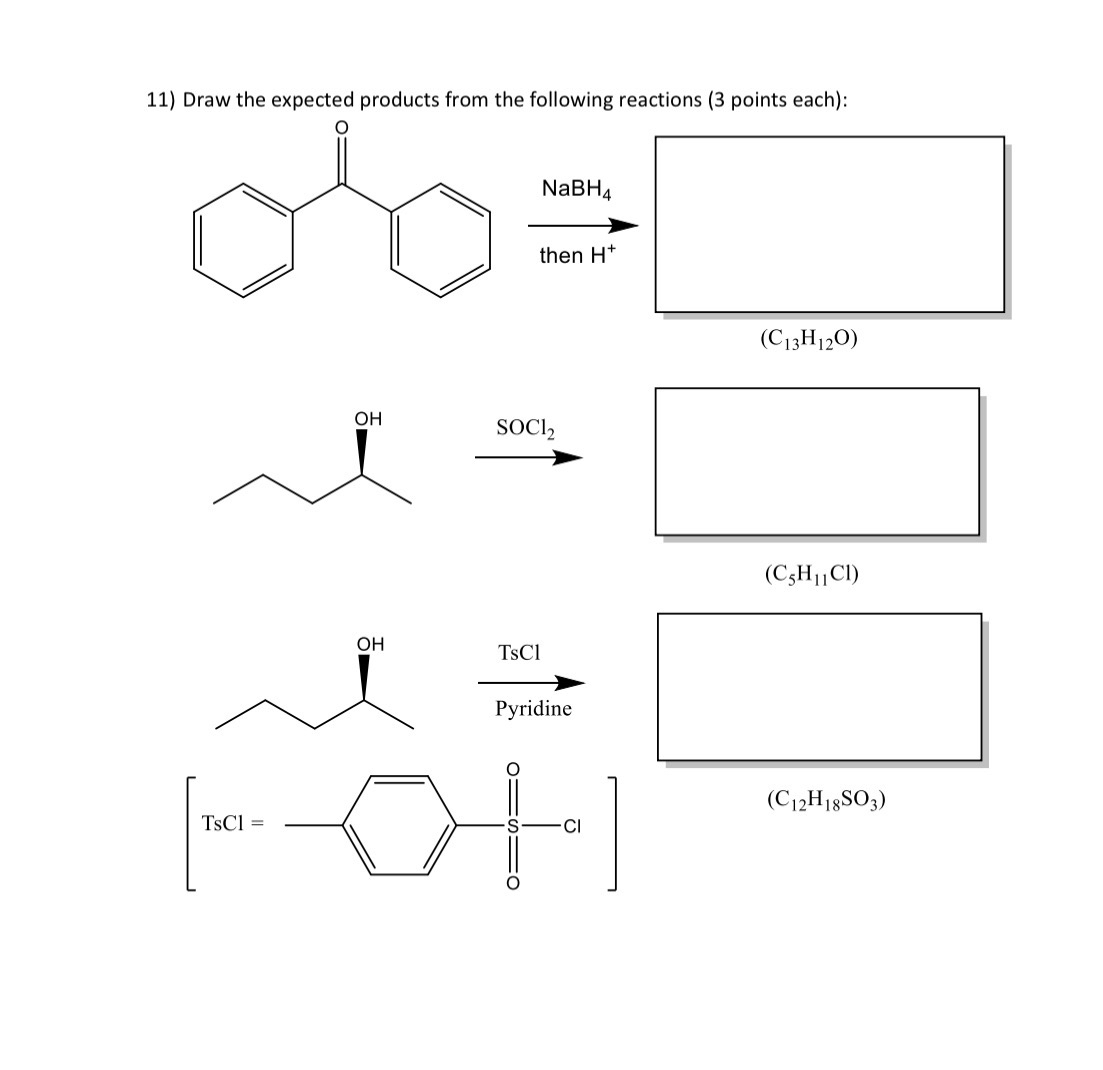 Solved Draw the expected products from the following | Chegg.com
