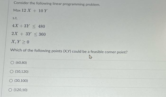 Solved Consider the following linear programming problem. | Chegg.com