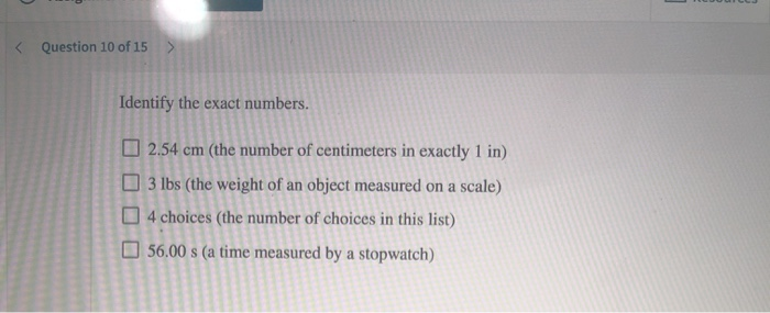 Solved Identify the exact numbers. | Chegg.com
