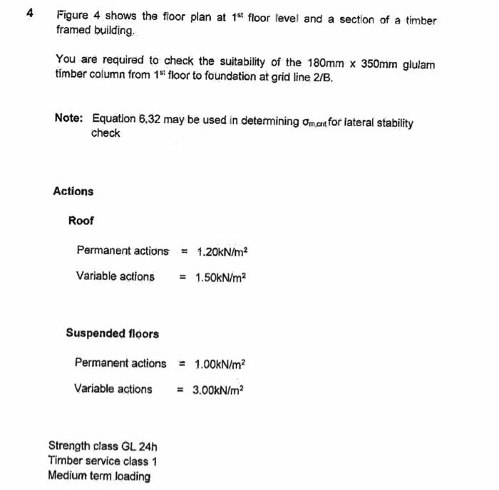 Figure 4 shows the floor plan at 1st floor level and | Chegg.com