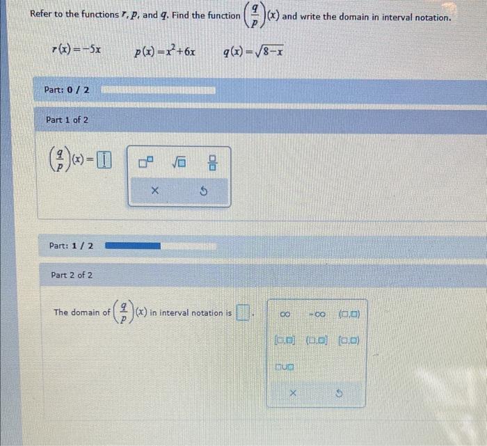 Solved Refer to the functions T,p, and q. Find the function | Chegg.com