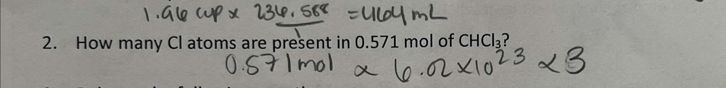 Solved How many Cl ﻿atoms are present in 0.571mol of CHCl3 ? | Chegg.com