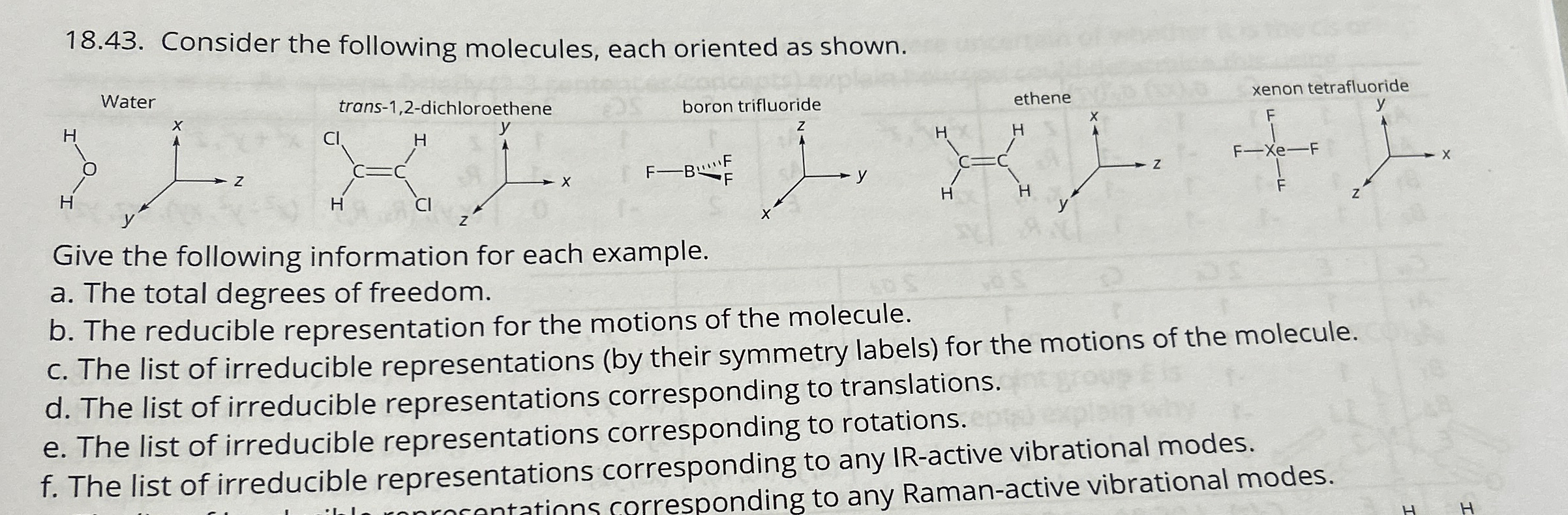 18.43. ﻿Consider the following molecules, each | Chegg.com