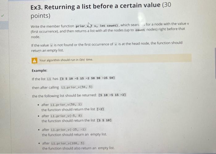 Solved points) Write the member function prior_ wis v, int | Chegg.com