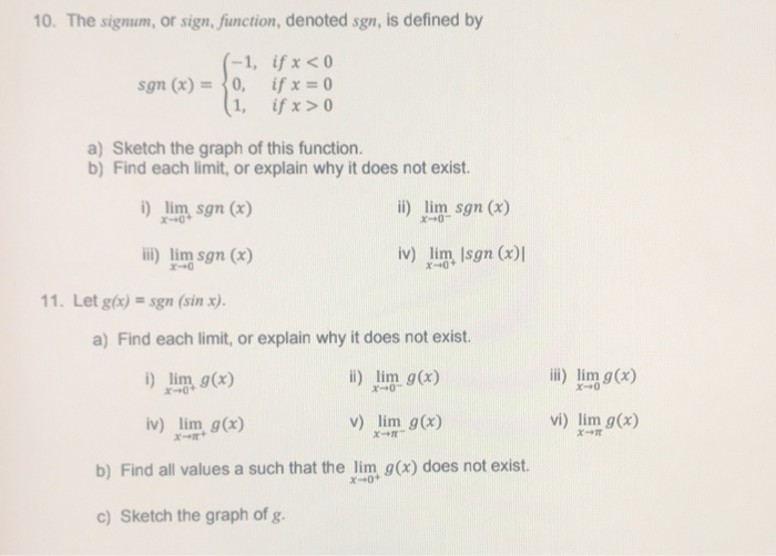 Solved 10. The signum, or sign, function, denoted sgn, is | Chegg.com