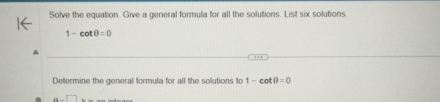 Solved Solve the equation. Give a general formula for all | Chegg.com