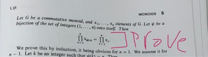 Solved 1, §1 5 MONOIDS Let G be a commutative monoid, and | Chegg.com