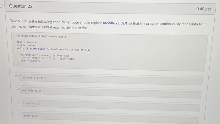 Solved Take a look at the following code. What code should | Chegg.com