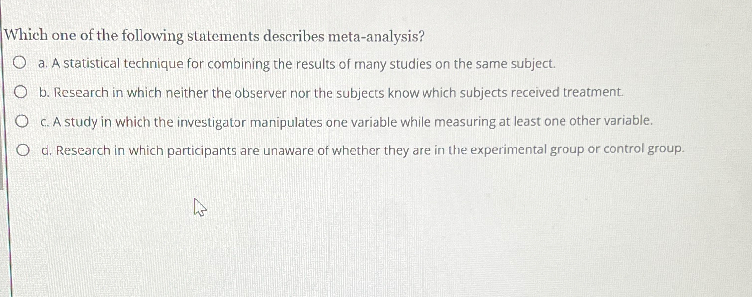 Solved Which one of the following statements describes | Chegg.com