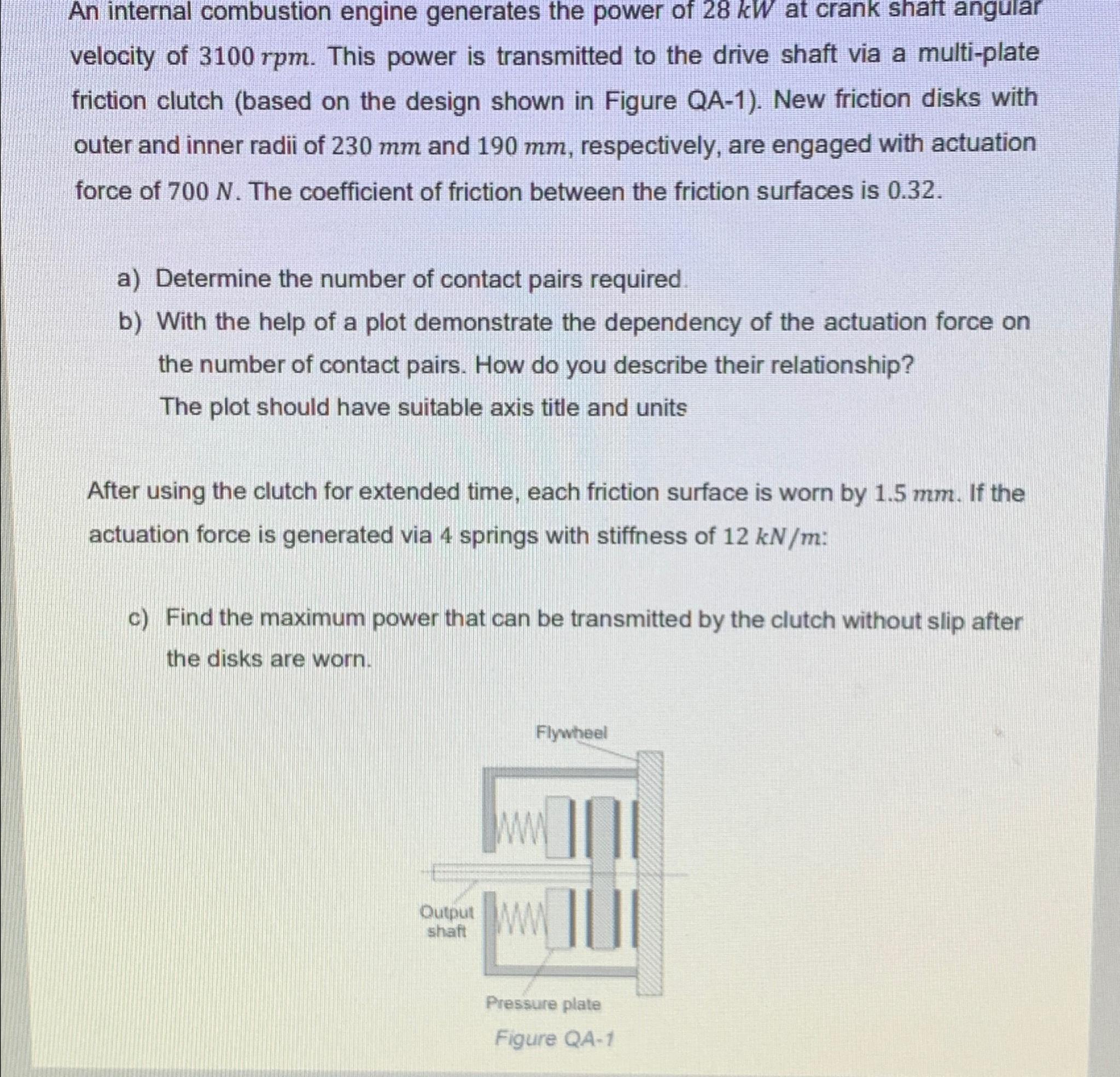 Solved An internal combustion engine generates the power of | Chegg.com