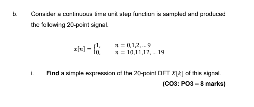 Solved b. Consider a continuous time unit step function is | Chegg.com