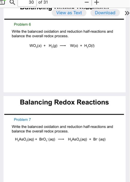Solved Write the balanced oxidation and reduction | Chegg.com