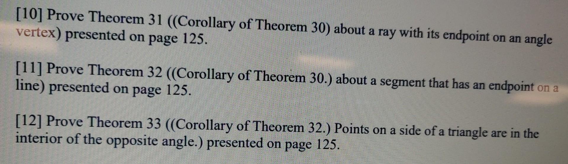 [10] Prove Theorem 31 ((Corollary of Theorem 30) | Chegg.com