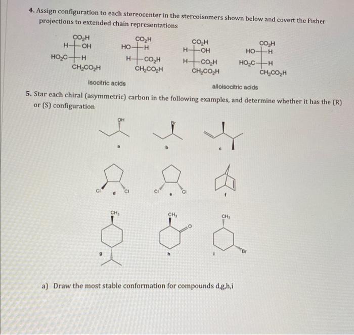 Solved 4. Assign configuration to each stereocenter in the | Chegg.com
