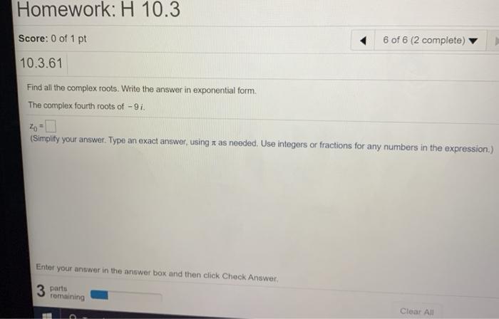 Solved Homework H 10 3 Score 0 Of 1 Pt 3 Of 6 2 Complete