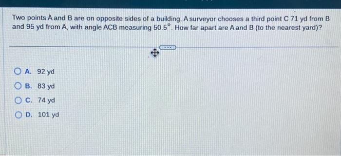 Solved Two points A and B are on opposite sides of a | Chegg.com