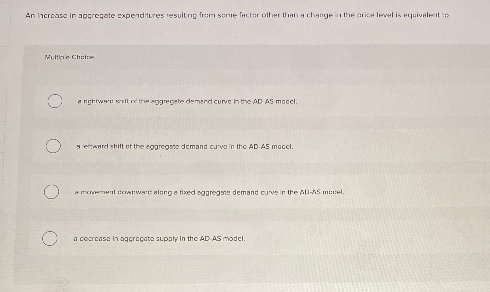 Solved An increase in aggregate expenditures resulting from | Chegg.com