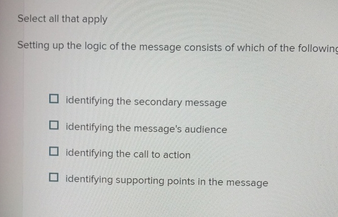 Solved Select all that applySetting up the logic of the | Chegg.com