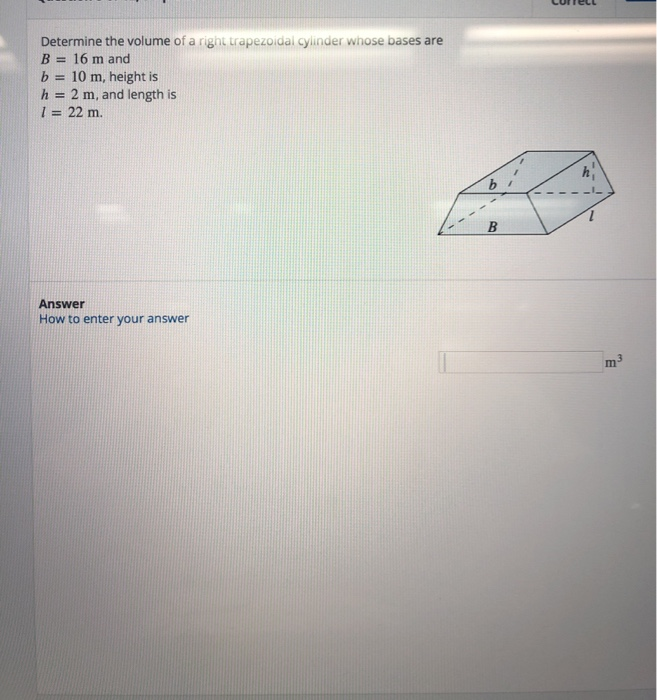 Solved Determine the volume of a right trapezoidal cylinder | Chegg.com